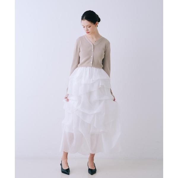 ZOZO問い合わせ番号:106604596ショップ:Abahouse Devinette，アバハウス　ドゥヴィネットブランド:SELFIST，セルフィスト商品名:【kariさんコラボ】カーディガン×ニットドッキングチュールワンピースセット　...