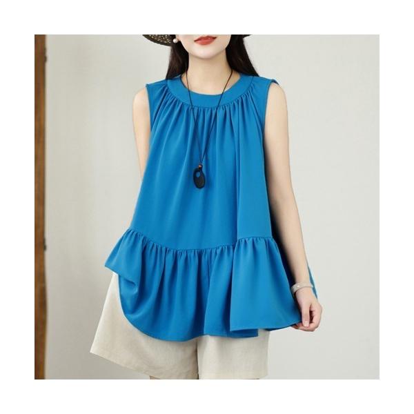 ZOZO問い合わせ番号:106605416ショップ:Ada.，エイダブランド:ReRe，リリ商品名:選べる2TYPE×フリルギャザーノースリーブトップスカテゴリ:トップス>Tシャツ/カットソーブランド品番:to-y570素材:ポリエス...