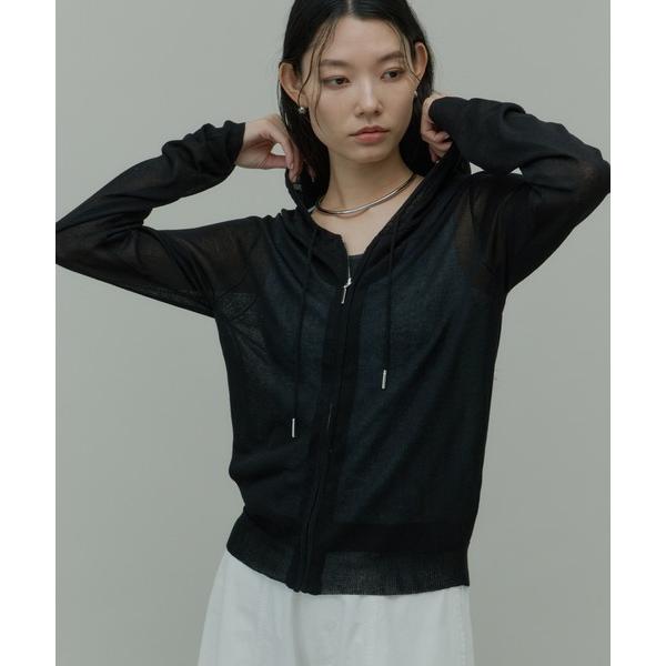 『タイムセール実施中』ZOZO問い合わせ番号:106605608ショップ:libelle more，リベル モアブランド:libelle more，リベル モア商品名:【接触冷感】シアーニットラメフードジップカーディガンカテゴリ:トップス&...
