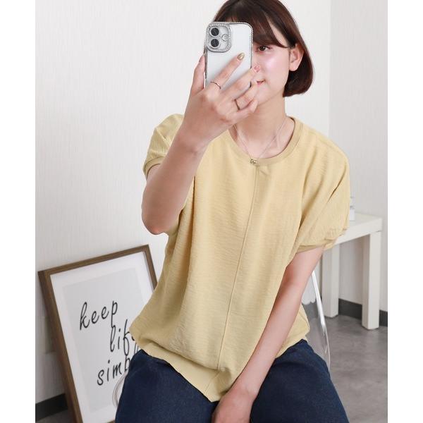 『タイムセール実施中』ZOZO問い合わせ番号:106605611ショップ:libelle more，リベル モアブランド:libelle more，リベル モア商品名:【接触冷感／洗濯機OK】楽ちんドルマントップス リブネック ワッシャー素...