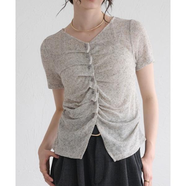 ZOZO問い合わせ番号:106641487ショップ:apres jour，アプレジュールブランド:raffime，ラフィミー商品名:【Raffime】フロントギャザーシアートップスカテゴリ:トップス>Tシャツ/カットソーブランド品番:...