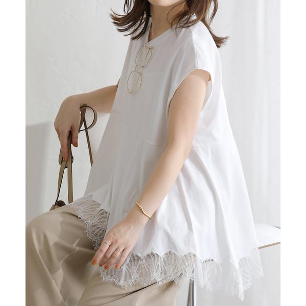 ZOZO問い合わせ番号:106641495ショップ:La TOTALITE，ラ トータリテブランド:La TOTALITE，ラトータリテ商品名:【洗える】CHIGNON/シニヨン  レースフレンチカットソーカテゴリ:トップス>Tシャツ...