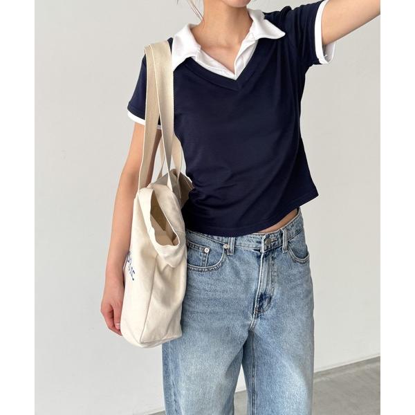 ZOZO問い合わせ番号:106642290ショップ:CANAL JEAN，キャナルジーンブランド:CANAL JEAN，キャナルジーン，El mar，エルマール商品名:El mar　レイヤード半袖ポロシャツカテゴリ:トップス>ポロシャ...