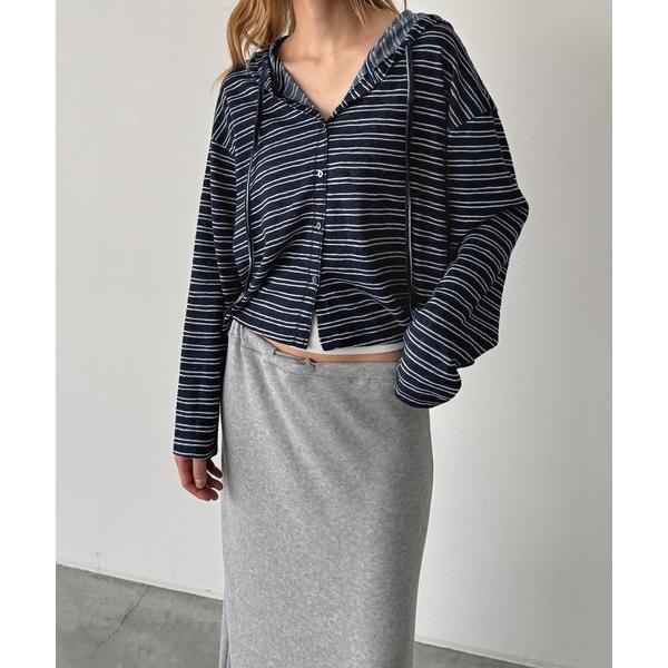 ZOZO問い合わせ番号:106642292ショップ:CANAL JEAN，キャナルジーンブランド:CANAL JEAN，キャナルジーン，El mar，エルマール商品名:El mar　ボーダーパーカーカーディガンカテゴリ:トップス>カー...