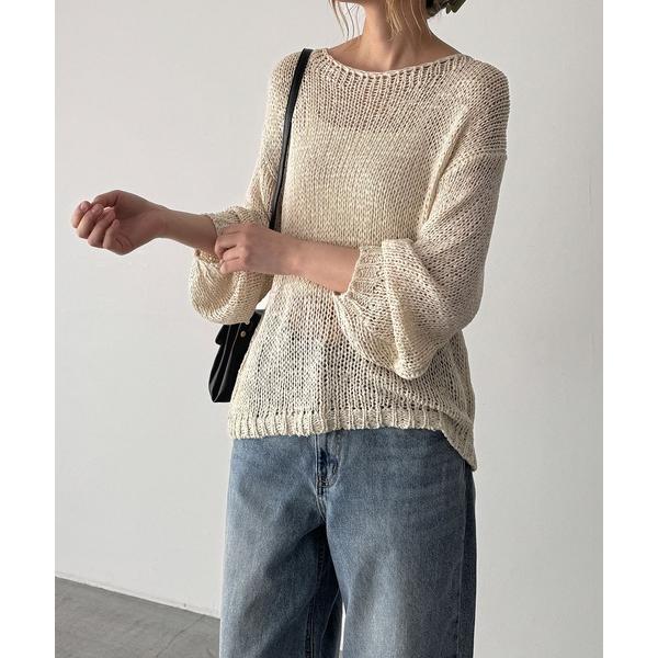 ZOZO問い合わせ番号:106642293ショップ:CANAL JEAN，キャナルジーンブランド:CANAL JEAN，キャナルジーン，El mar，エルマール商品名:El mar　テープヤーンラウンドニットカテゴリ:トップス>ニット...