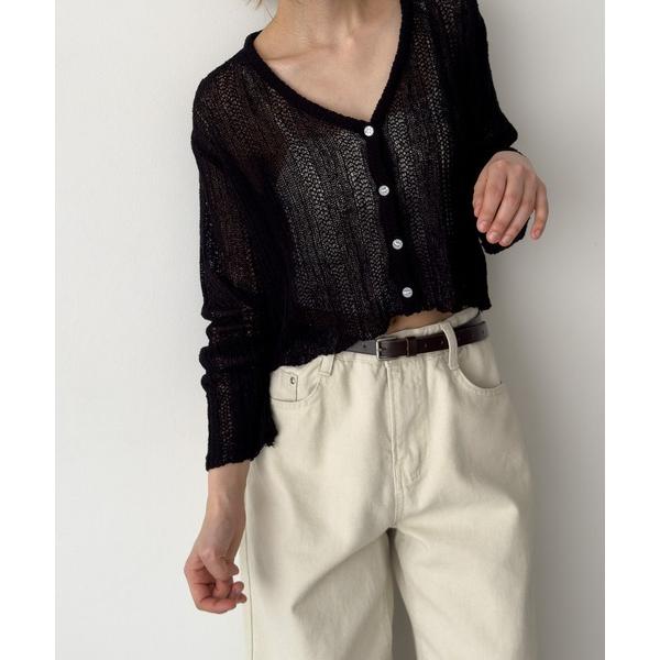 ZOZO問い合わせ番号:106642294ショップ:CANAL JEAN，キャナルジーンブランド:CANAL JEAN，キャナルジーン，El mar，エルマール商品名:El mar　透かし編みニットカーディガンカテゴリ:トップス>カー...