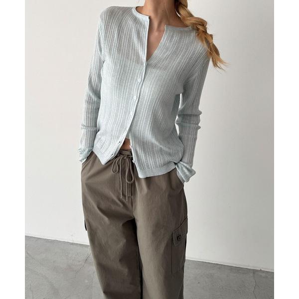 ZOZO問い合わせ番号:106642295ショップ:CANAL JEAN，キャナルジーンブランド:CANAL JEAN，キャナルジーン，El mar，エルマール商品名:El mar　アイレットスキッパーニットカーディガンカテゴリ:トップス&...