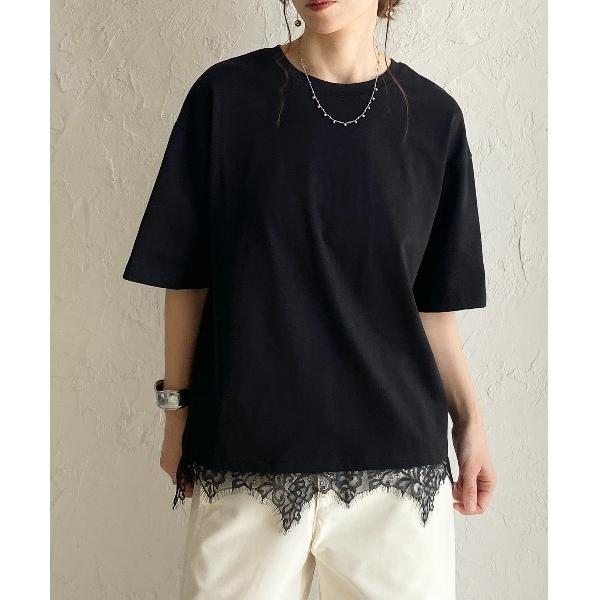 『セール実施中』ZOZO問い合わせ番号:106642388ショップ:wears，ウェアーズブランド:She's Closet，シーズクローゼット商品名:半袖 裾レースドッキングTシャツ レイヤードインナー トップスカテゴリ:トップス>...