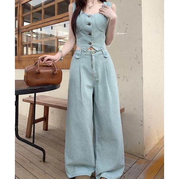 『タイムセール実施中』ZOZO問い合わせ番号:106644793ショップ:Ulysses，ユリシスブランド:FAVORITO，ファヴォリート商品名:デニムベストワイドパンツセットアップカテゴリ:ジャケット/アウター>セットアップブラン...