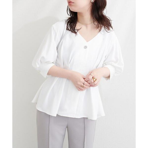 ZOZO問い合わせ番号:106645289ショップ:natural couture，ナチュラルクチュールブランド:natural couture，ナチュラルクチュール商品名:〈osono〉タックデザインぺプラム５分袖ブラウスカテゴリ:トップ...