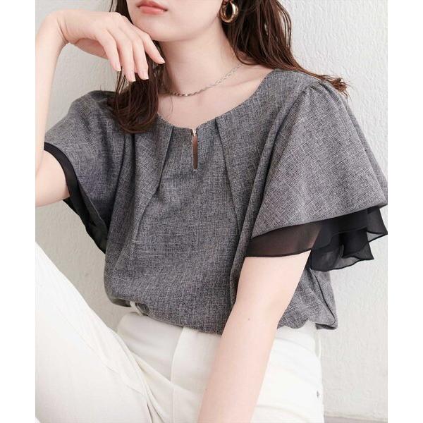 ZOZO問い合わせ番号:106645292ショップ:natural couture，ナチュラルクチュールブランド:natural couture，ナチュラルクチュール商品名:シアー重ねフリルブラウスカテゴリ:トップス>シャツ/ブラウス...