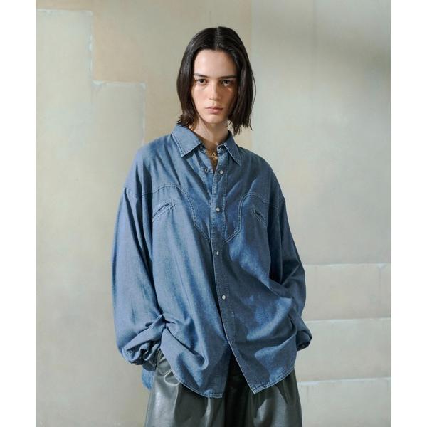 ZOZO問い合わせ番号:106645800ショップ:soerte，ソエルテブランド:soerte，ソエルテ商品名:Sheer Denim Western Shirt / シアーデニムウエスタンシャツカテゴリ:トップス>シャツ/ブラウス...