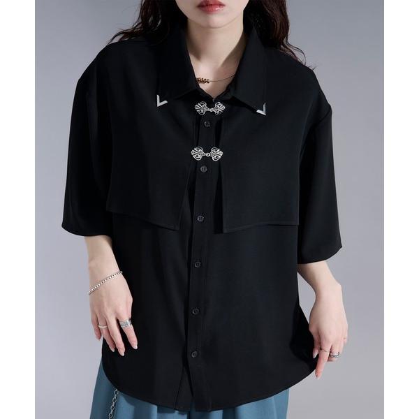 ZOZO問い合わせ番号:106646064ショップ:Ellno Loset，エルノロゼットブランド:Ellno Loset，エルノロゼット商品名:メタルパーツフラシシャツカテゴリ:トップス>シャツ/ブラウスブランド品番:670012素...