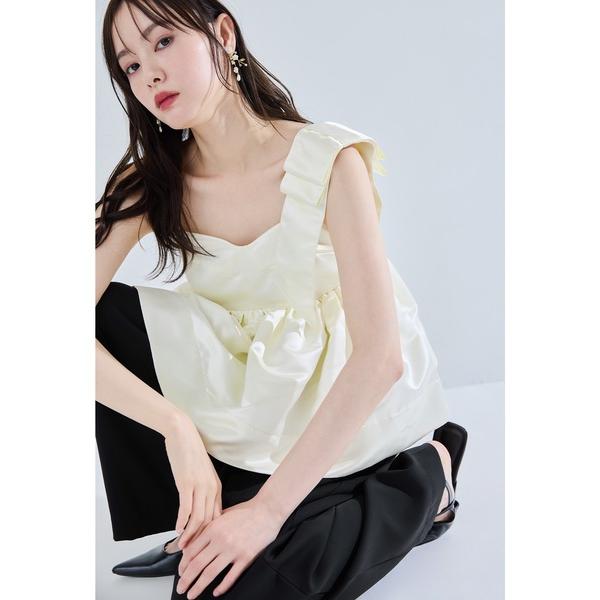 ZOZO問い合わせ番号:106646065ショップ:bflat，ビーフラットブランド:niana，ニアナ，ANDRESD，アンドレスド商品名:アシンメトリーリボンセットアップ 2点セット セパレート パンツドレス 結婚式 成人式 二次会 同...