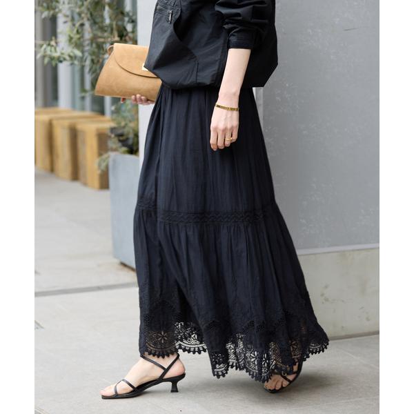 ZOZO問い合わせ番号:106646217ショップ:IENA，イエナブランド:SLOBE IENA，スローブイエナ商品名:《WEB限定/追加3》コットンボイルケミカルレーススカートカテゴリ:スカート>スカートブランド品番:260609...