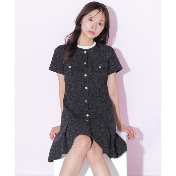 ZOZO問い合わせ番号:106682014ショップ:JILL by JILL STUART，ジル バイ ジル スチュアートブランド:JILL by JILL STUART，ジルバイジルスチュアート商品名:半袖ツィードミニワンピースカテゴリ:...