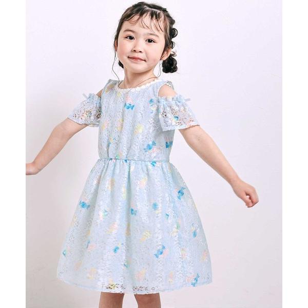 『タイムセール実施中』ZOZO問い合わせ番号:106682296ショップ:BEBE ONLINE STORE，ベベ オンラインストアブランド:SLAP SLIP，スラップスリップ商品名:【お揃い】花柄レースアイス総柄肩開きワンピース(90~...