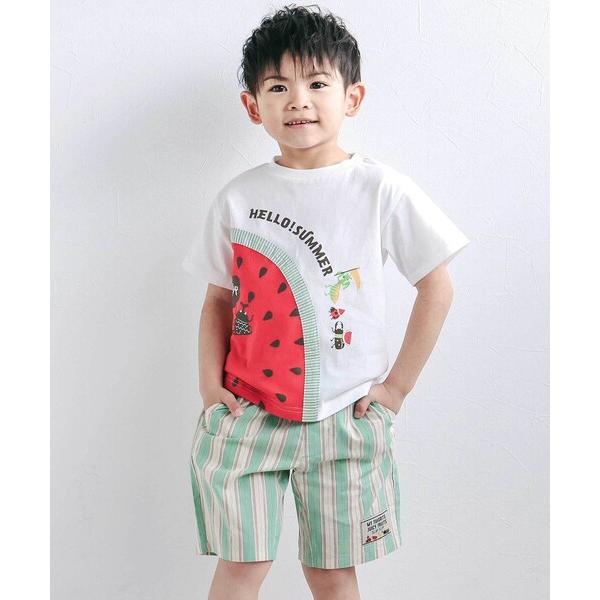 ZOZO問い合わせ番号:106682300ショップ:BEBE ONLINE STORE，ベベ オンラインストアブランド:SLAP SLIP，スラップスリップ商品名:フルーツ昆虫プリント半袖Tシャツ+パンツセットアップ(80~130cm)カテ...
