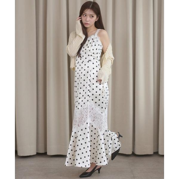 ZOZO問い合わせ番号:106682561ショップ:Ambre Neige，アンブルネージュブランド:Ambre Neige，アンブルネージュ商品名:lace docking dot camisole dress / レースドッキングドット...