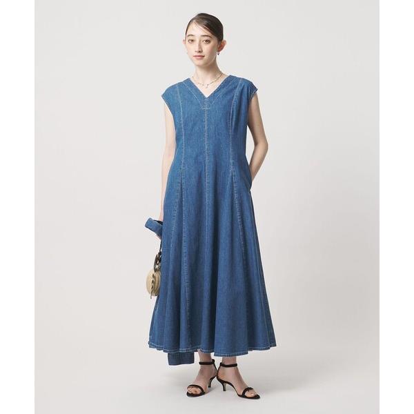 『セール実施中』ZOZO問い合わせ番号:106682852ショップ:UNITED ARROWS，ユナイテッドアローズブランド:UNITED ARROWS，ユナイテッドアローズ商品名:ステッチ Vネック デニムワンピースカテゴリ:ワンピース/...