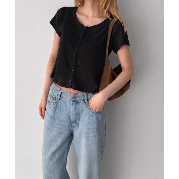 ZOZO問い合わせ番号:106683265ショップ:CANAL JEAN，キャナルジーンブランド:CANAL JEAN，キャナルジーン，El mar，エルマール商品名:El mar　アイレットピコレース半袖カーディガンカテゴリ:トップス&g...