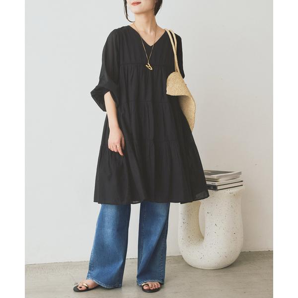 ZOZO問い合わせ番号:106683378ショップ:IENA，イエナブランド:SLOBE IENA，スローブイエナ商品名:《追加》コットンボイルティアードワンピースカテゴリ:ワンピース/ドレス>ワンピースブランド品番:26040912...