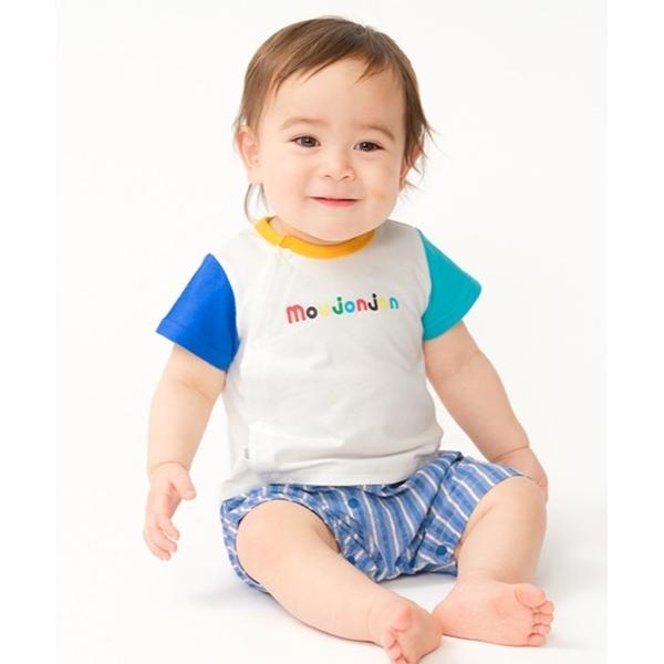 『タイムセール実施中』※このアイテムは返品・交換対象外商品です。ZOZO問い合わせ番号:106683950ショップ:こどもの森e-shop，コドモノモリイーショップブランド:moujonjon，ムージョンジョン商品名:ストライプ切替半袖ロン...