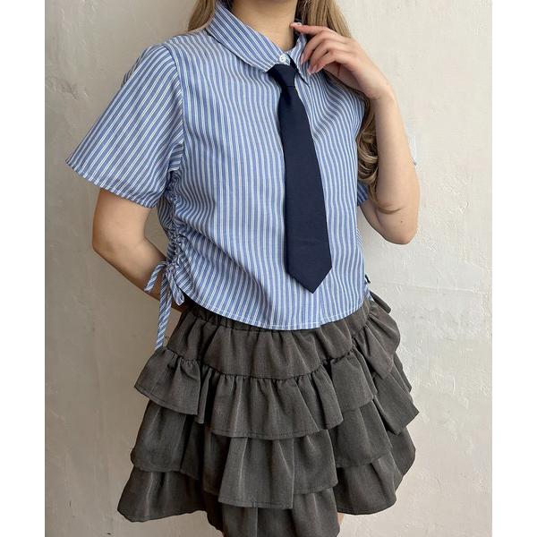 ZOZO問い合わせ番号:106684408ショップ:WEGO，ウィゴーブランド:PHILLY，フィリー，WEGO，ウィゴー商品名:《2点セット》ネクタイセット半袖ドロストシャツカテゴリ:トップス>シャツ/ブラウスブランド品番:PL26...