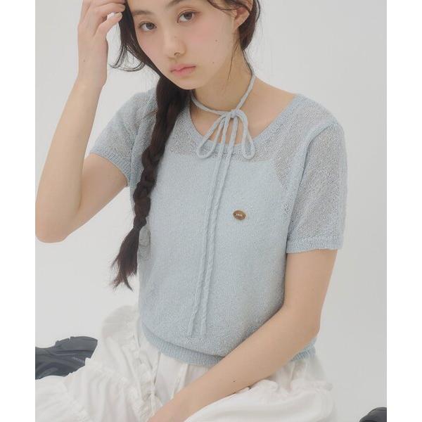 ZOZO問い合わせ番号:106685028ショップ:DISCOAT，ディスコートブランド:DISCOAT，ディスコート商品名:【umm.】プレート付チョーカー半袖プルオーバーカテゴリ:トップス>ニット/セーターブランド品番:DCU10...