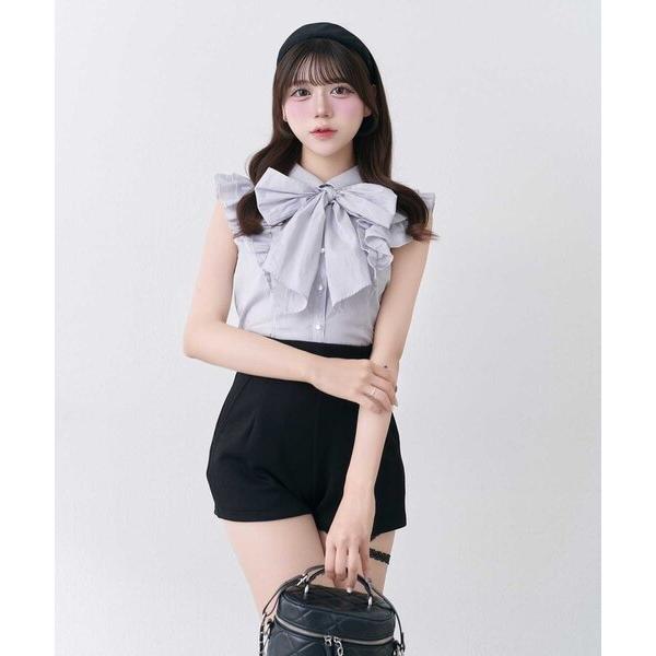 ZOZO問い合わせ番号:106685035ショップ:OLIVE des OLIVE，オリーブ デ オリーブブランド:OLIVE des OLIVE，オリーブデオリーブ商品名:【Belle Charme】Ribbon Tie Frill Bl...
