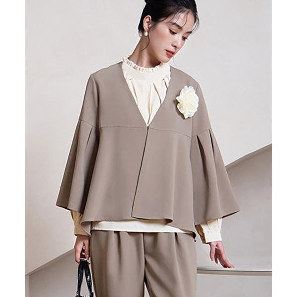 『タイムセール実施中』ZOZO問い合わせ番号:106685054ショップ:Doula Doula，ドゥーラドゥーラブランド:Doula Doula，ドゥーラドゥーラ商品名:【パンツスーツ・セットアップ】ノーカラーフレアスリーブジャケット＆タ...