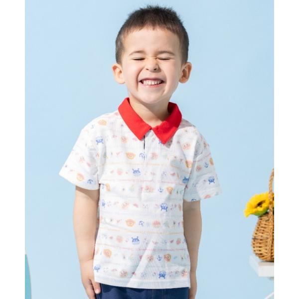 ZOZO問い合わせ番号:106686907ショップ:BANDAI APPAREL SHOP，バンダイアパレルショップブランド:ANPANMAN KIDS COLLECTION，アンパンマンキッズコレクション商品名:お顔総柄半袖ポロシャツカテ...