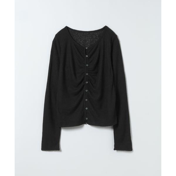 ZOZO問い合わせ番号:106687355ショップ:JEANASIS，ジーナシスブランド:JEANASIS，ジーナシス商品名:シアーリブカットギャザーカーディガン/684801カテゴリ:トップス>カーディガン/ボレロブランド品番:68...