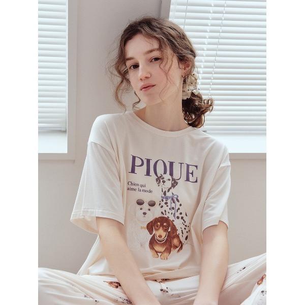 ZOZO問い合わせ番号:106723368ショップ:gelato pique，ジェラート　ピケブランド:gelato pique，ジェラートピケ商品名:ファッションCATS＆DOGSワンポイントTシャツカテゴリ:ルームウェア>ルームウ...