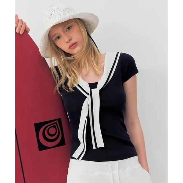 『タイムセール実施中』ZOZO問い合わせ番号:106724596ショップ:chuclla，チュクラブランド:Fano Studios，ファノ ストゥディオズ商品名:セーラーカラー タイ 半袖ニットトップス FC26S155【Fano Stu...