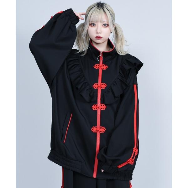 参考価格：17，380円発売時期：2023年04月コンディション：C（やや使用感あり）使用感があり、やや気になる傷や汚れがあるアイテム袖口：色あせ襟周り：毛玉参考商品名：『REFLEM/レフレム』チャイナフリルトラックジャージ参考品番：RF...