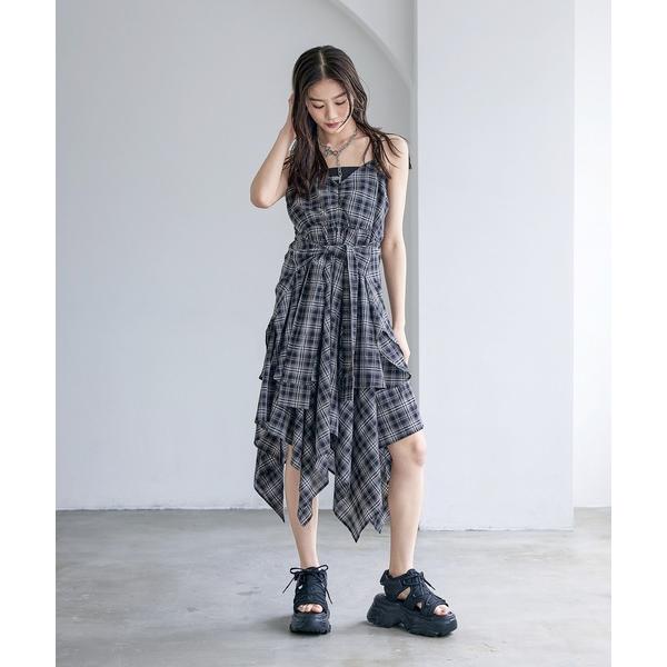 ZOZO問い合わせ番号:106797729ショップ:repipi armario，レピピアルマリオブランド:repipi armario，レピピ アルマリオ，10C REPIPI，ジューシーレピピ商品名:チェックシャツレイヤーキャミワンピー...