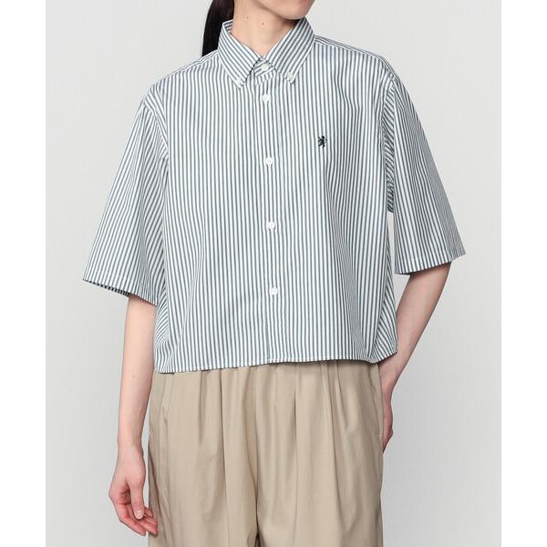 ZOZO問い合わせ番号:106834715ショップ:Bshop，ビショップブランド:GYMPHLEX，ジムフレックス，Bshop，ビショップ商品名:Gymphlex | ショート ボタンダウン半袖シャツ STRIPE WOMENカテゴリ:ト...