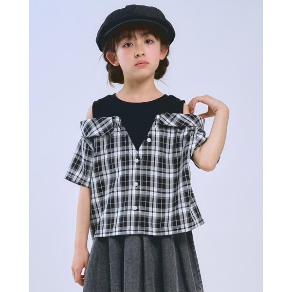 ZOZO問い合わせ番号:106834836ショップ:petit main，プティマインブランド:minimal，ミニマル商品名:肩あきレイヤード半袖シャツカテゴリ:トップス>シャツ/ブラウスブランド品番:4362205素材:チェック部...