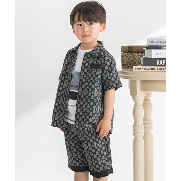 ZOZO問い合わせ番号:106835031ショップ:BEBE ONLINE STORE，ベベ オンラインストアブランド:BeBe Petits Pois Vert，ベベプチポワヴェール商品名:ボタニカルシャツ＆パンツセット(95~150cm...