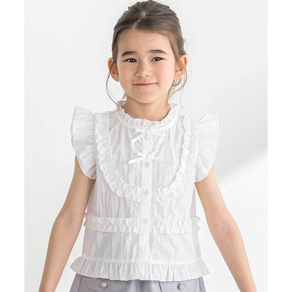 ZOZO問い合わせ番号:106835035ショップ:BEBE ONLINE STORE，ベベ オンラインストアブランド:BeBe Petits Pois Vert，ベベプチポワヴェール商品名:ダブルリボンメロウブラウス(95~150cm)カ...