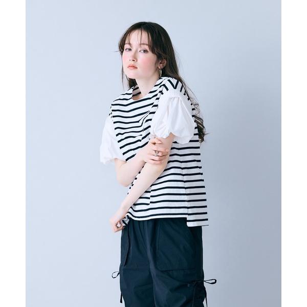 ZOZO問い合わせ番号:106838028ショップ:Rose Tiara，ローズティアラブランド:Audie a Muses，オーディアミューズ商品名:リボンスリーブカットソーカテゴリ:トップス>Tシャツ/カットソーブランド品番:83...