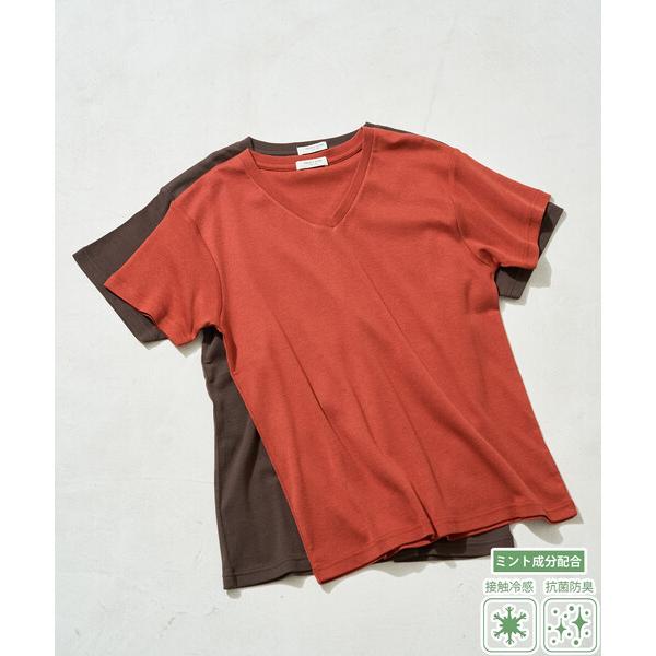 ZOZO問い合わせ番号:106838045ショップ:FREAK'S STORE，フリークスストアブランド:FREAK'S STORE，フリークスストア商品名:限定展開　＜抗菌防臭・接触冷感＞MINT(ミント) Vネック 半袖 Tシャツカテゴ...