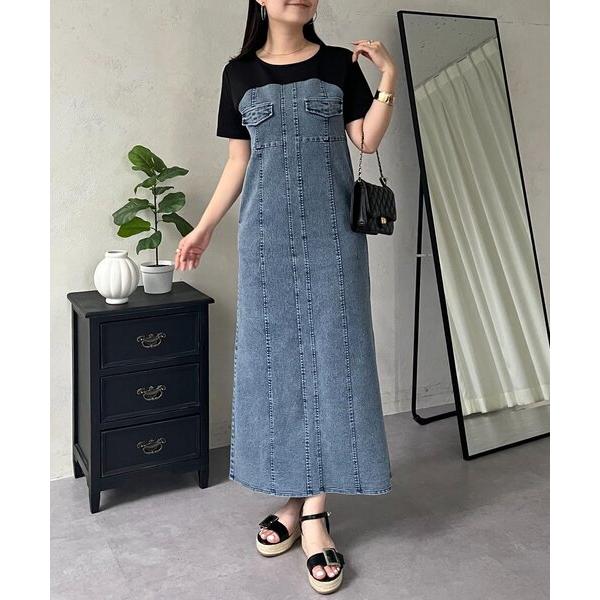 『タイムセール実施中』ZOZO問い合わせ番号:106839129ショップ:prose verse，プロズヴェールブランド:prose verse，プロズヴェール商品名:ストレッチデニムドッキングワンピースカテゴリ:ワンピース/ドレス>...