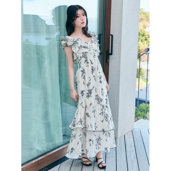 ZOZO問い合わせ番号:106875372ショップ:SNIDEL，スナイデルブランド:SNIDEL，スナイデル商品名:フリルスリーブバリエプリントワンピースカテゴリ:ワンピース/ドレス>ワンピースブランド品番:SWFO262030素材...