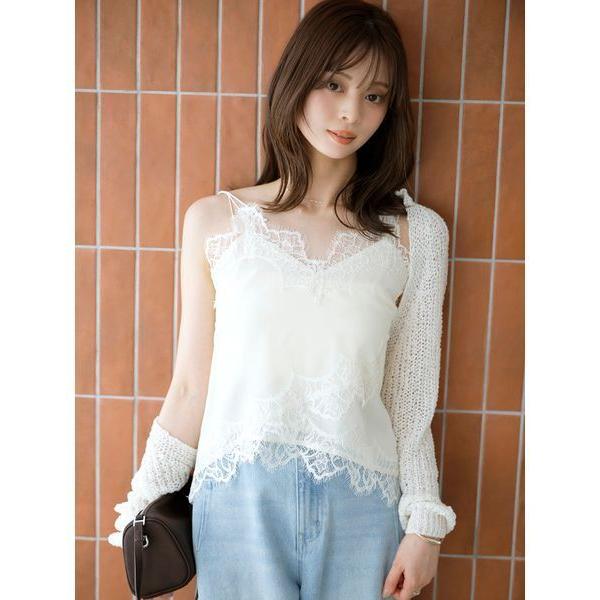 ZOZO問い合わせ番号:106875381ショップ:SNIDEL，スナイデルブランド:SNIDEL，スナイデル商品名:レーストリムシフォンキャミソールカテゴリ:トップス>キャミソールブランド品番:SWFB262107素材:表地: ポリ...