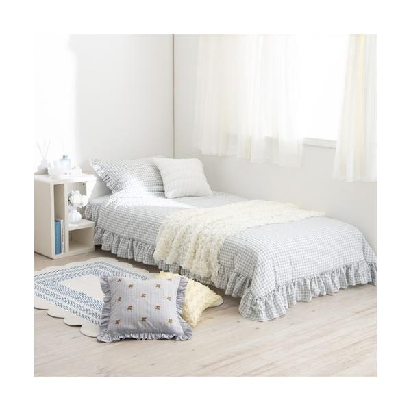 ZOZO問い合わせ番号:106875664ショップ:Francfranc，フランフランブランド:Francfranc，フランフラン商品名:【2026年モデル】ふわろ 冷感肌掛けふとんフリルチェック セミダブル ホワイト×グレー ひんやり 寝...