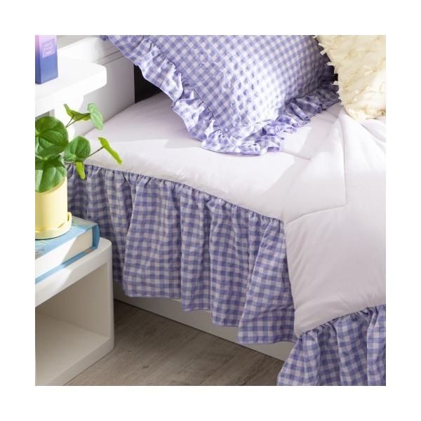 ZOZO問い合わせ番号:106875741ショップ:Francfranc，フランフランブランド:Francfranc，フランフラン商品名:【2026年モデル】ふわろ 冷感ベッドパッドフリルチェック シングル ピンク×パープル ひんやり 寝具...