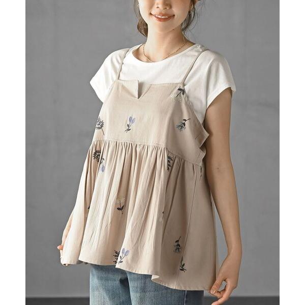 ZOZO問い合わせ番号:106875818ショップ:rps，アールピーエスブランド:rps，アールピーエス商品名:ＴシャツＳＥＴ花刺繍キャミソールアンサンブルカテゴリ:トップス>アンサンブルブランド品番:1020400360素材:本体...