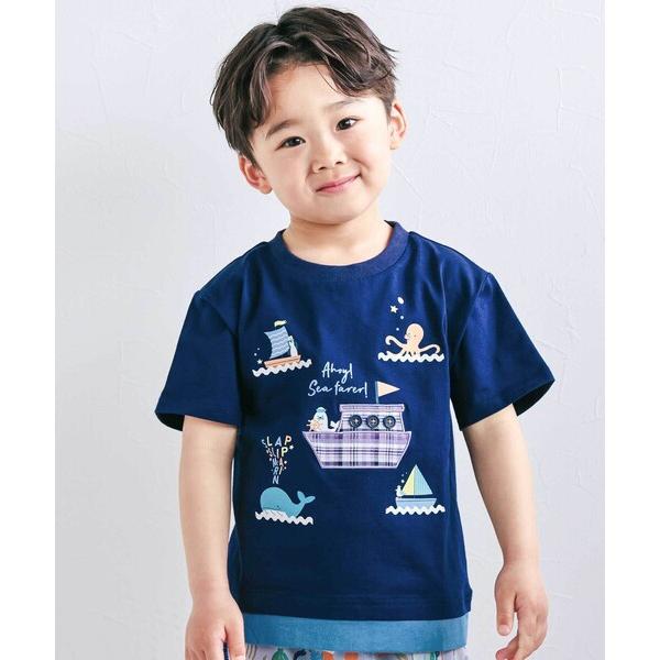 『タイムセール実施中』ZOZO問い合わせ番号:106875954ショップ:BEBE ONLINE STORE，ベベ オンラインストアブランド:SLAP SLIP，スラップスリップ商品名:「マリンシリーズ」レイヤード風船パッチ半袖Tシャツ(8...